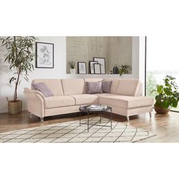 Sit & More sit&more Ecksofa &raquo;Clio L-Form&laquo; wahlweise mit Schlaffunktion und Bettkasten, inklusive Federkern beige B/H/T: 254cm x 89cm x 190cm, Luxus-Microfaser 