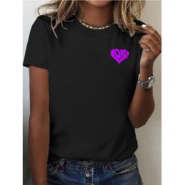 RMK T-Shirt Herz Love SCHWARZ-Lila (kleines Motiv) | Gr.: 3XL