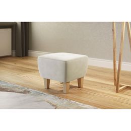 Home Affaire Polsterhocker &raquo;Viva&laquo; mit Buchef&uuml;&szlig;en beige 100% Polyester B/H/T: 56cm x 46cm x 56cm, Luxus-Microfaser ALTARA NUBUCK