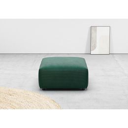 Home Affaire Hocker &raquo;Glimminge auch in Breitcord, Feincord und Easy care-Bezug&laquo; passend zur Serie "Glimminge" gr&uuml;n 95% Polyester, 5% Nylon B/H/T: 80cm