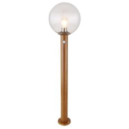 Globo LIGHTING Au&szlig;en-Stehlampe &raquo;OSSY&laquo; E27 1 Stk. Au&szlig;enleuchte mit Sensor f&uuml;r Garten & Weg braun 1, &Oslash; 25cm H: 100cm, 1 Stk.