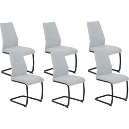 Hela Freischwinger &raquo;Ariana, Esszimmerstuhl&laquo; (Set) 6 Stk.Zertifizierter "Waterfree" Stoff - sehr Robust, 140 kg belastbar grau 100% Polyester B/H/T: 