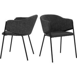 Sit Armlehnstuhl &raquo;London 2er-Set Esszimmerst&uuml;hle mit Strukturstoff & Metallgestell&laquo; (Set) 2 Stk.&Ouml;ko-Tex Strukturstoff & bequeme Armlehnen f&uuml;r zkomfort