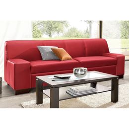 DOMO collection 3-Sitzer &raquo;Norma zeitlos, kubisch und elegant, komfortabel, flache Armlehnen&laquo; rot B/H/T: 212cm x 74cm x 85cm, Kunstleder SOFTLUX , ohne