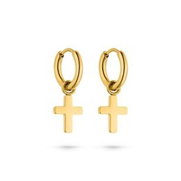 s.Oliver Damen s.Oliver Paar Creolen &raquo;mit abnehmbaren Kreuz-Einh&auml;ngern, Modern Cross&laquo; Edelstahl