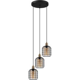 Eglo H&auml;ngeleuchte &raquo;VERNHAM Pendellampe, Stahl und Glas, E27, IP20, Esszimmerlampe, Lampe&laquo; E27 1 Stk. Pendelleuchte, Esstisch, H130 x &Oslash;42,5cm, schwarz,