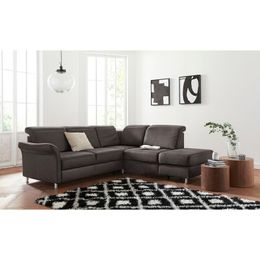 Sit & More sit&more Ecksofa &raquo;Darwin L-Form&laquo; inklusive Federkern, wahlweise mit Kopfteilverstellung, Schlaffunktion grau B/H/T: 249cm x 83cm x 221cm, Flachgewebe,