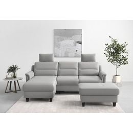 Sit & More sit&more Ecksofa &raquo;Far&ouml; L-Form&laquo; inklusive Federkern, wahlweise mit Schlaffunktion und Bettkasten grau B/H/T: 234cm x 90cm x 168cm, Luxus-Microfaser 