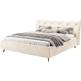 Home Affaire Polsterbett &raquo;Elloree, in 4 Breiten bis 200cm, auch in Leder&laquo; Kopfteilh&ouml;he 105 cm, belastbar bis 280 kg, auch in &Uuml;berl&auml;nge 220cm beige 94%