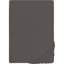 Biberna Spannbettlaken &raquo;Samy&laquo; hochwertiges Jersey-Elasthan f&uuml;r Topper geeignet grau Jersey-Elasthan, Obermaterial: 95% Baumwolle, 5% Elasthan 1 Stk., Jersey-
