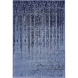 MyFlair Teppich &raquo;Good Times, LAGERR&Auml;UMUNG&laquo; rechteckig 13 mm H&ouml;he Kurzflor, gewebt, Ornamente, Vintage-Optik blau Polypropylen (PP) B : 66cm 1 Stk., 13mm, L: 