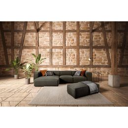 W.Schillig Ecksofa &raquo;around-the-block Mega Sofa, viel Platz und hoher Sitzkomfort, L-Form&laquo; mit eleganter Biese, mit Federkern, Breite 341 cm gr&uuml;n 