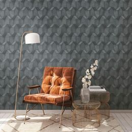 A.S. Cr&eacute;ation Vliestapete &raquo;THE BOS Betonoptik 3D Effekt&laquo; gemustert matt neutral strukturiert Betonoptik 3D Effekt Tapeten Wohnzimmer Schlafzimmer K&uuml;che Anthrazit 