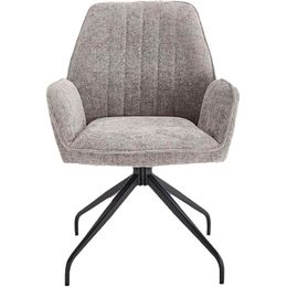 Home Affaire Drehstuhl &raquo;Campanet&laquo; () 2 Stk.moderner Drehstuhl mit gepolsterten Armlehnen und Stoffbezug grau B/H/T: 64cm x 89cm, 2 Stk., Boucl&eacute;, 