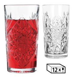Libbey Gl&auml;ser-Set &raquo; Cooler Trinkglas, 12er Set -HOBSTAR-&laquo; 473 ml, hochwertig verarbeitet, in eleganter Vintage-Optik transparent Glas &Oslash; 8,5cm x 16cm, 
