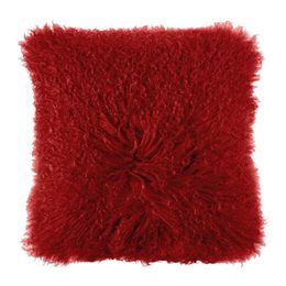 Pad Dekokissen &raquo;Glory&laquo; Echtfell rot Lammfell, Polyester B/L: 40cm x 40cm, 1 Stk.