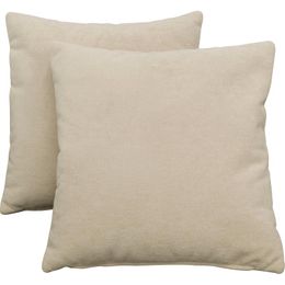 OTTO home Dekokissen &raquo;Langelland&laquo; Dekokissen mit F&uuml;llung, Sofakissen 2er Set 40x40cm beige Polyester B/L: 40cm, 2 Stk.