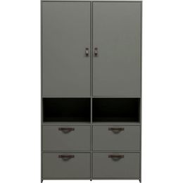 Woood Garderobenschrank &raquo;Stage FSC -Kiefernholz Schutzlackiert, H 185 x B 103 x T 40 cm&laquo; Ledergriffe, kombinierbar, einfach zu montierbar, 