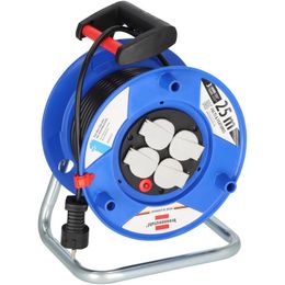 Fa.Brennenstuhl Stromkabel &raquo;Garant Kabeltrommel 25 m H05VV-F 3G1,5&laquo; Typ F (Schuko) 2.500 cm Lieferumfang: 1x Garant Kabeltrommel mit 25m Kabell&auml;nge in der Farbe blau 