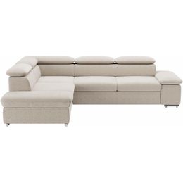 Sit & More sit&more Ecksofa &raquo;Valantine L-Form, B: 272 cm&laquo; mit Arm- & Kopfteilverstellung, optional mit Schlaffunktion beige 100% Polyester B/H/T: 272cm x 73cm x 