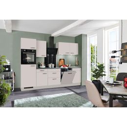 Wiho-K&uuml;chen wiho K&uuml;chen K&uuml;che &raquo;Nisos&laquo; Soft-Close, 280 cm, Backofen matt schwarz, Teleskopauszug beige B/H/T: 280cm x 60cm