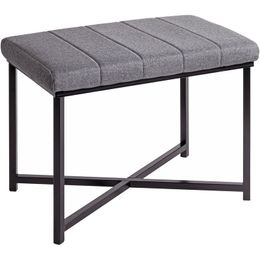 HAKU Hockerbank &raquo;Flurbank, Garderobenbank, Sitzbank&laquo; 1 Stk. tlg. rechteckig - aus Metall Schwarz - B/T/H 59/39/46 cm grau Bezug 100% Polyester B/H/T: 