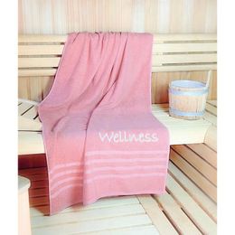 Kinzler Saunatuch &raquo;Wellness, Sauna - Gr&ouml;&szlig;e 90/200 cm&laquo; leichte Qualit&auml;t, verschiedenen Designs, auch als 2er Set rosa Jacquard, Baumwolle B/L: 