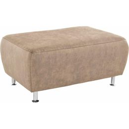 Home Affaire Hocker &raquo;Manhattan&laquo; in drei Bezugsqualit&auml;ten beige Struktur (100% Polyester);Flachgewebe (90% Polyester, 10% Polyamid);Luxus-Microfaser (