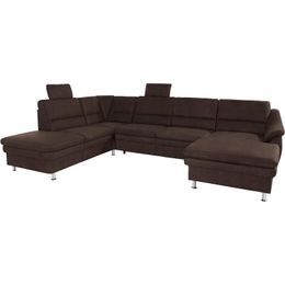 Sit & More sit&more Wohnlandschaft &raquo;Cardoso U-Form&laquo; mit Federkern und Kopfst&uuml;tzen, mit Schlaffunktion und Relaxfunktion braun Luxus-Microfaser 1 (100% Polyester)