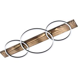 Eglo Deckenleuchte &raquo;BOYAL&laquo; LED-Modul 1 Stk. Warmwei&szlig; Deckenlampe, K&uuml;chenlampe, Flurlampe in Schwarz und Braun rustikal schwarz 3, H: 9,5cm, 1 Stk.