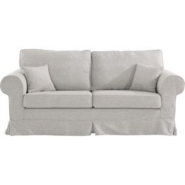 OTTO home 3-Sitzer &raquo;Shadmoor&laquo; Hussenoptik, in uni oder mit Blumendruck grau 100% Polyester B/H/T: 210cm x 102cm x 92cm, Struktur