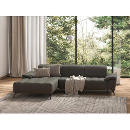 Sit & More sit&more Ecksofa &raquo;Cool L-Form&laquo; wahlweise mit Kopfteilverstellung und Vorziehsitz, motorisch braun B/H/T: 290cm x 79cm x 185cm, Luxus-Microfaser 