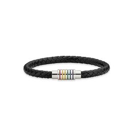 Bruno Banani Lederarmband &raquo;Schmuck Geschenk Armband Regenbogen&laquo; mit Epoxidharz grau 21, Edelstahl Leder