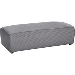 OTTO home Hocker &raquo;NEU: SHERWOOD XXL, Polsterhocker, Cord, Webstoff&laquo; rechteckig, bequemer Sitzkomfort, 130/60/44 cm, Krokodilverbinder grau 100% 