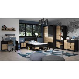 FORTE Sideboard &raquo;Lya&laquo; Sideboard 3 Schubk&auml;sten, 1 T&uuml;r, Stauraum, Griffschlaufen schwarz Holzwerkstoff B/H/T: 108,1cm x 85,5cm x 41,5cm
