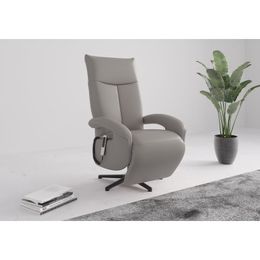 Sit & More sit&more TV-Sessel &raquo;Amica, inkl. Kopfteilverstellung & Drehfunktion&laquo; wahlweise mit 2 Motoren, Akku und Aufstehhilfe grau NaturLEDER ,mit 2 Motoren,mit