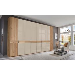 Wiemann Kleiderschrank &raquo;Cardiff&laquo; inkl. T&uuml;rd&auml;mpfung beige Floatglas, Hartfaserplatte, Holzwerkstoff, Massivholz Bianco-Eiche-Nachbildung, B/H/T: 