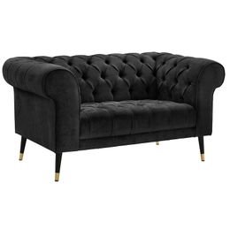 Home Affaire Chesterfield-Sofa &raquo;Tinnum&laquo; schwarz Luxus-Microfaser Vintageoptik (66% PU, 27% Polyester, 7% Baumwolle);Struktur weich( 97% Polyester, 3% 