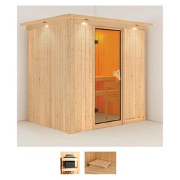 Karibu Sauna &raquo;Finja&laquo; Set, ohne Ofen beige ohne Ofen, (ohne Ofen)