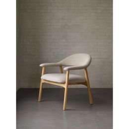 ACTONA GROUP Loungesessel &raquo;Addi&laquo; Gepolstert, Stoff-Bezug, mit Armlehnen, Eichenbeine beige 96% Polyester, 4% Acryl Luxus-Microfaser, B/H/T: 70cm x 