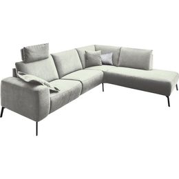 Home Affaire Ecksofa &raquo;Bellini L-Form&laquo; incl. motorischer Relaxfunktio, wahlweise Easy Care-Bezug grau Luxus-Microfaser weich (98% Polyester, 2% Nylon);