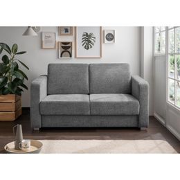 Home Affaire Ecksofa &raquo;Lazio modern und bequem, schmale Armlehnen, tolle Detailverarbeitung&laquo; mit 2 Einzelausz&uuml;gen als L&auml;ngsschl&auml;fer grau 100% Polyester