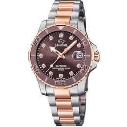 Jaguar Damen Quarzuhr &raquo;Executive Diver&laquo; Armbanduhr, Damenuhr, Saphirglas, Swiss Made, Edelstahlarmband rosa Einheitsgr&ouml;&szlig;e