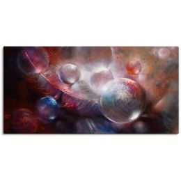 Artland Leinwandbild &raquo;Federleicht&laquo; Muster 1 Stk. tlg. auf Holzrahmen gespannt pink Leinwand B/H/T: 100cm x 50cm, Leinwandbild Muster Querformat, 1 Stk.