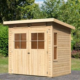 Karibu Gartenhaus &raquo;Falkensee 2&laquo; beige Holzwerkstoff ohne Fu&szlig;boden, ohne Dacheindeckung