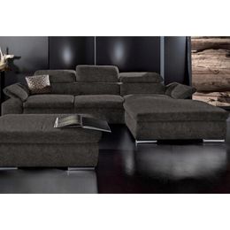 Sit & More sit&more Ecksofa &raquo;Alcudia L-Form&laquo; wahlweise mit Schlaffunktion schwarz Struktur;Luxus-Kunstleder;Primabelle -Microfaser B/H/T: 286cm x 73cm x 174cm, 