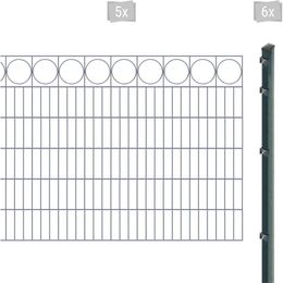 Arvotec Doppelstabmattenzaun &raquo;EXCLUSIVE 120 zum Einbetonieren "Ring" mit Zierleiste&laquo; Zaunh&ouml;he 120 cm, Zaunl&auml;nge 2 - 60 m grau Kunststoff, Stahl H/L: 120cm x 