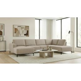 OTTO home Wohnlandschaft &raquo;Tournon U-Form, XXL Sofa, Breite 333 cm, Webstoff, Chenille&laquo; Designsofa im nordischen Stil, Wellenunterfederung, Metallf&uuml;&szlig;e 