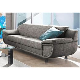 Trendmanufaktur 3-Sitzer &raquo;Rondo, Breite 207 cm, breite Armlehnen, F&uuml;&szlig;e schwarz&laquo; Big-Sofa wahlweise mit Federkern, in verschiedenen Bez&uuml;gen bestellbar 