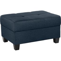 DOMO collection Polsterhocker &raquo;Florentina&laquo; blau Struktur fein (100% Polyester);Luxus-Microfaser (100% Polyester);Luxus-Microfaser in Chenille-Optik (